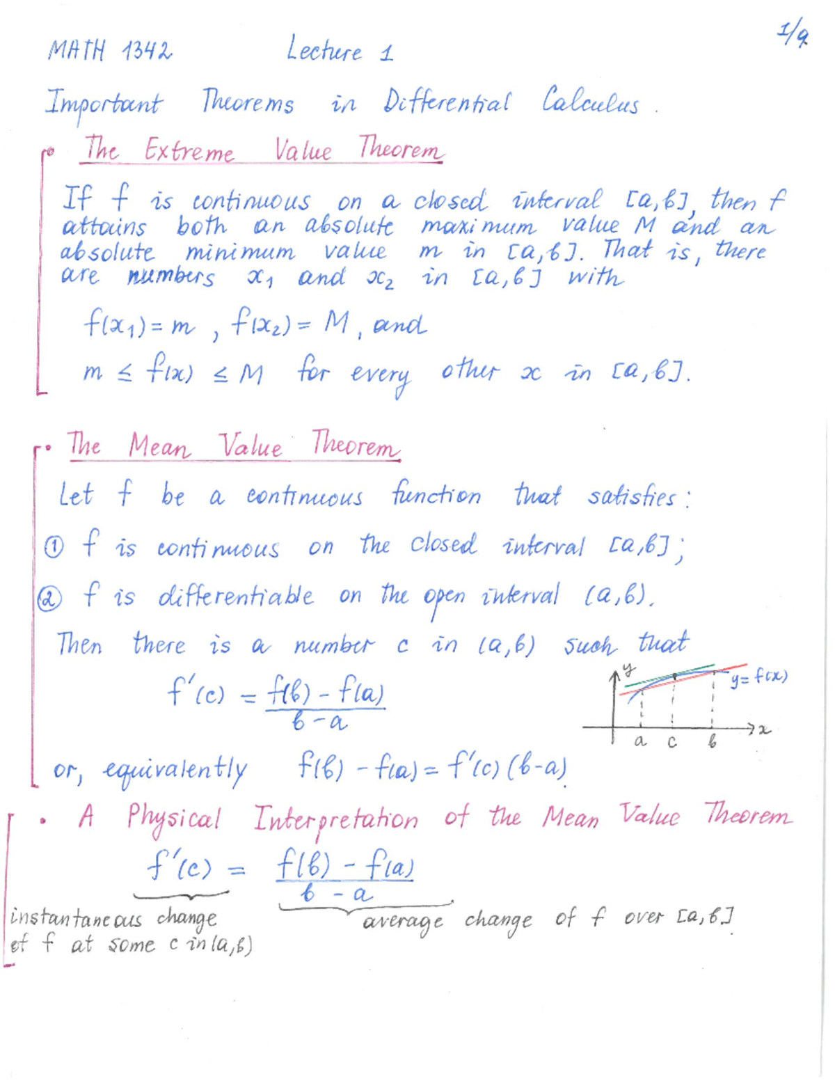 1342 Lecture 1 (FTC+Antiderivatives+Sub Method) - MATH 1342 Lecture 1 ...