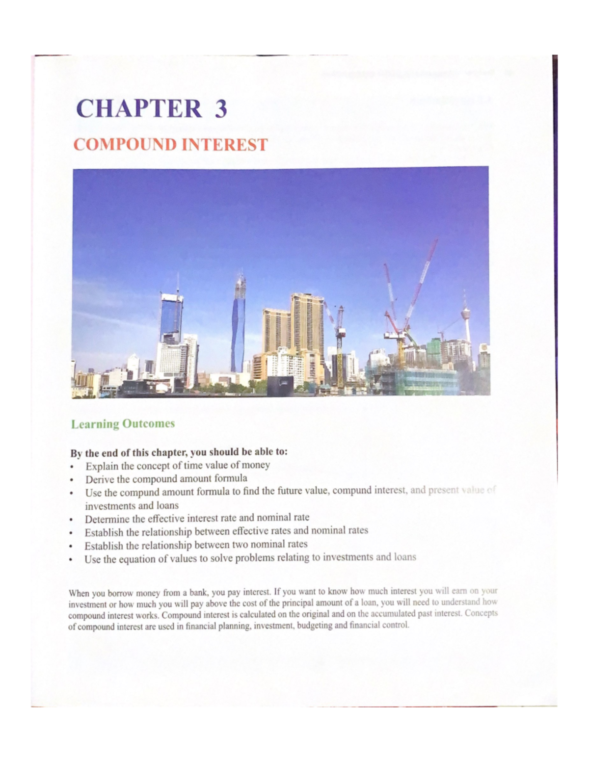 Mat 112 Chapter 4 - derive the compound amount formula, use compound ...