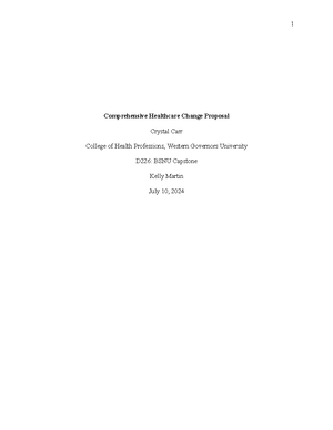 [Solved] write a Comprehensive Healthcare Change Proposal about using ...