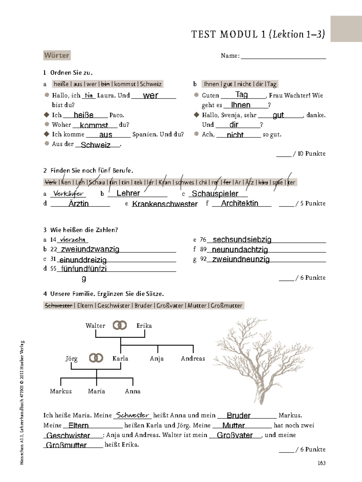 Test Modul 1 german 1 course - German Language - Studocu