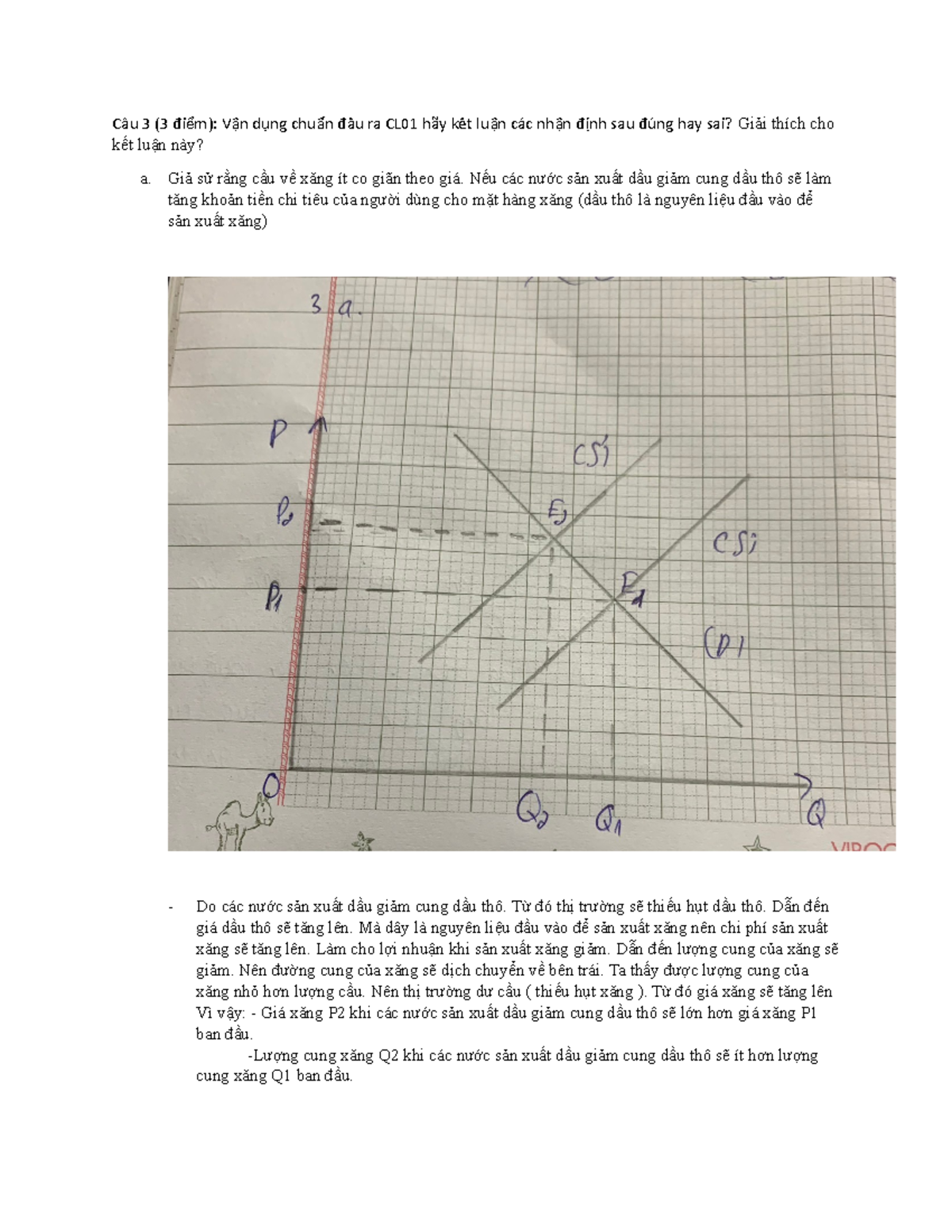 Vimo - 2022-2023 - Câu 3 (3 đi m): V n d ng chu n đâầu ra CL01 hãy kếết lu n các nh n đ nh sau ...