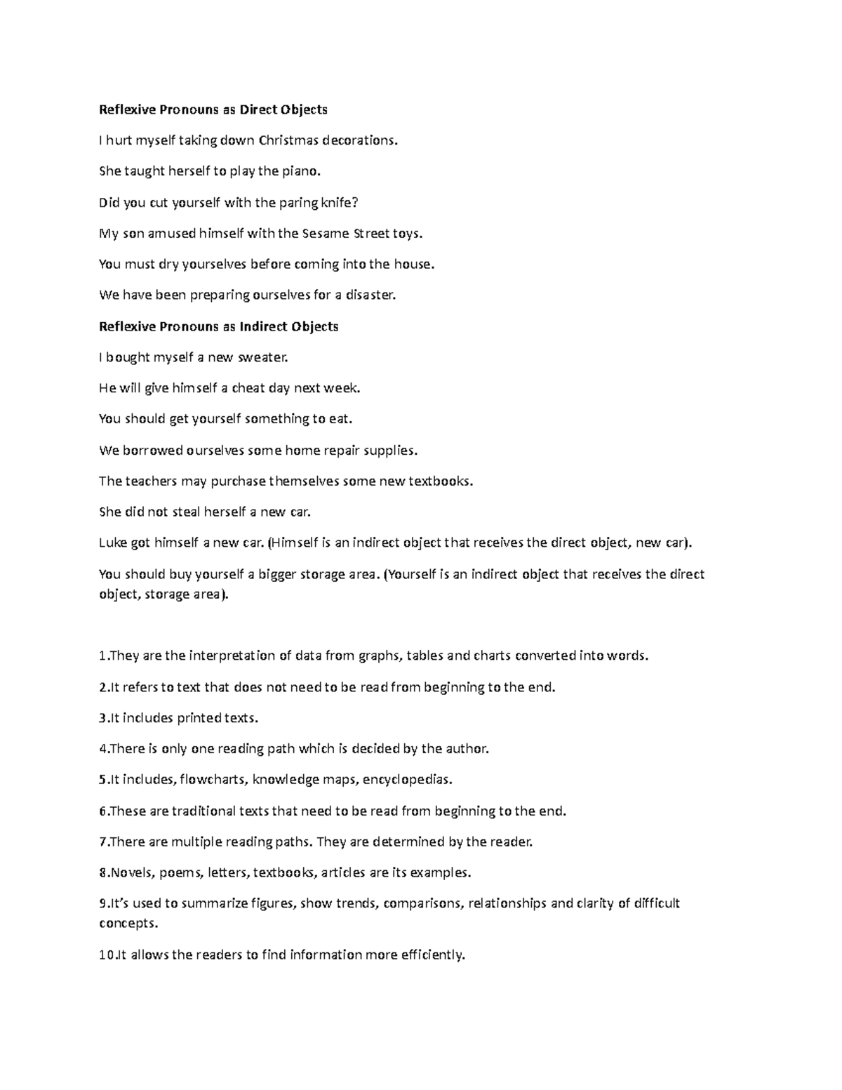 Reflexive Pronouns as Direct Objects - She taught herself to play the ...