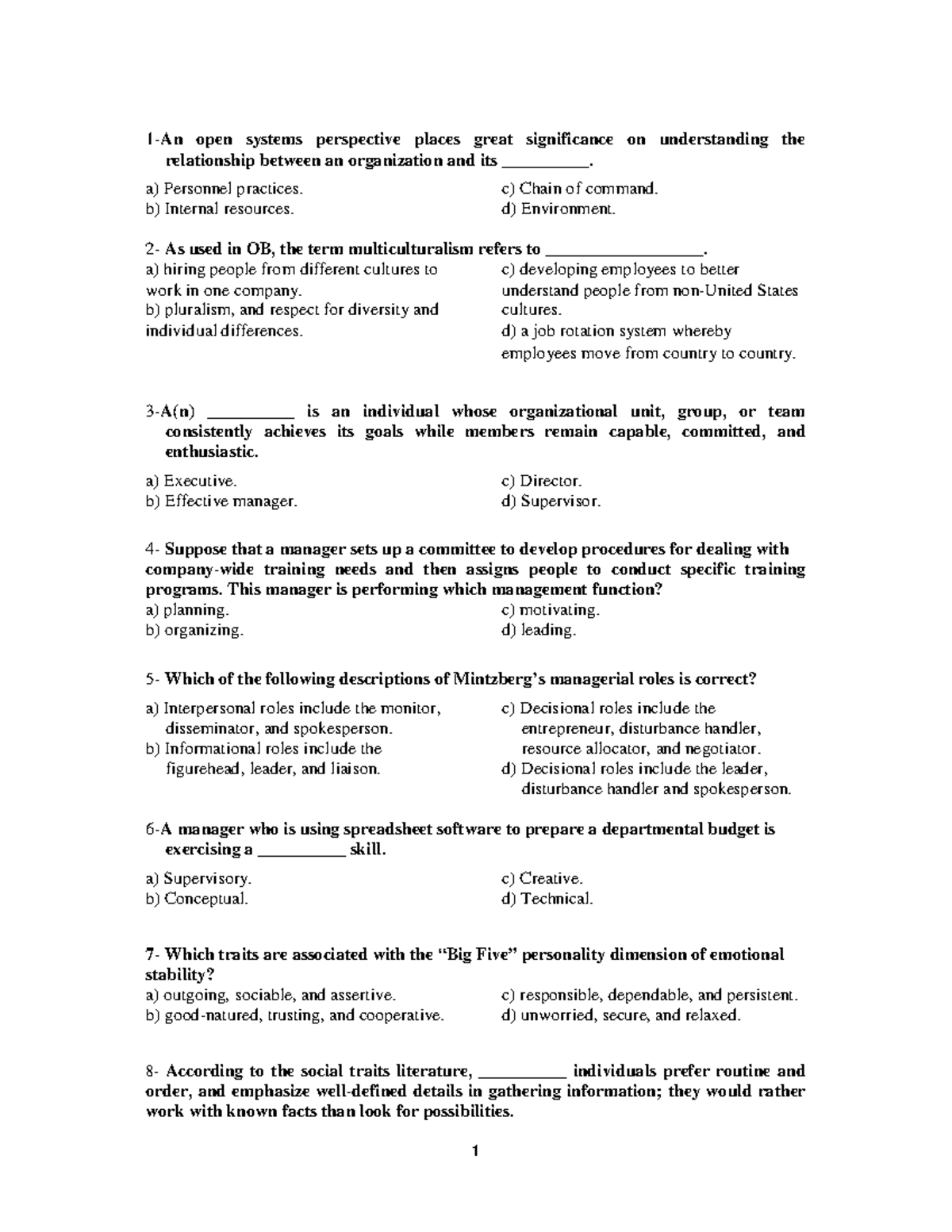 5 - Vsjsj - 1 - An open systems perspective places great significance ...