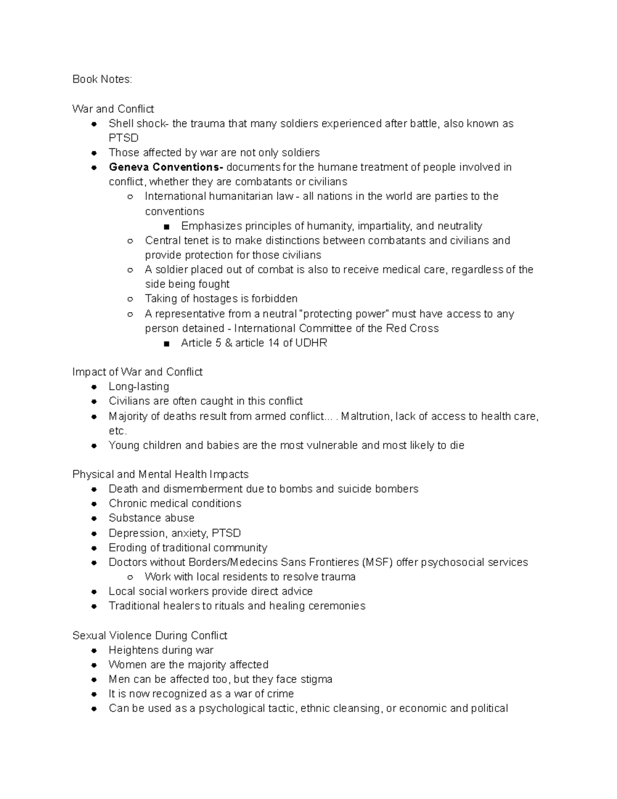 Module 11 International Conflict and War - Book Notes: War and Conflict ...