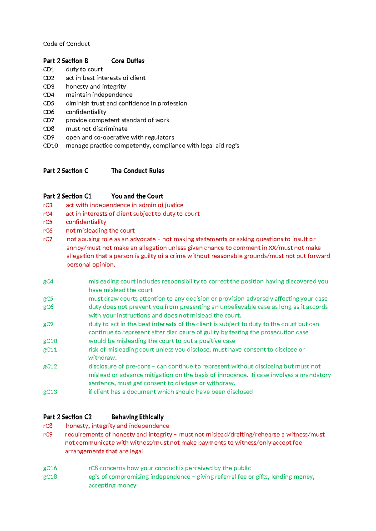 BSB Handbook and syllabus guide - Code of Conduct Part 2 Section B Core ...