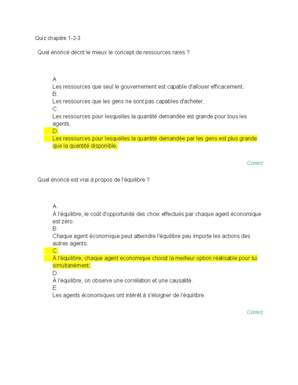 Quiz chapitre 1-2-3 - Quiz chapitre 1-2- Quel énoncé décrit le mieux le ...