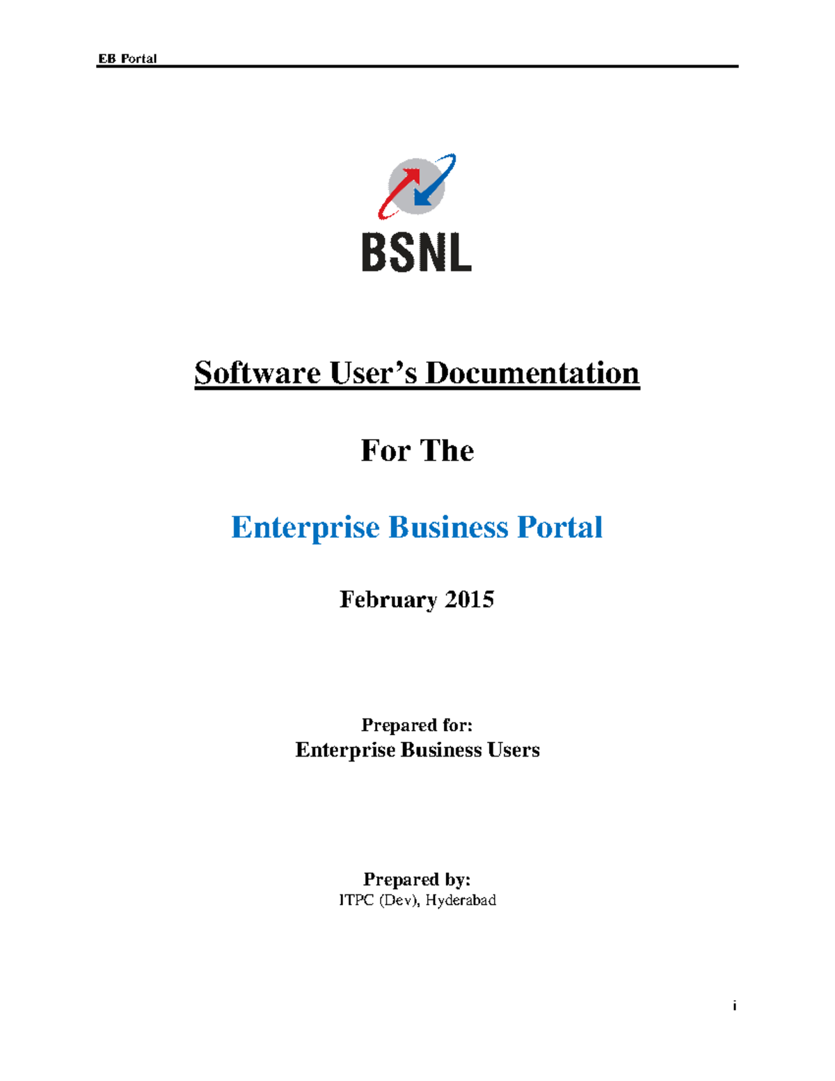 User Manual - EB Portal i Software User’s Documentation For The Enterprise Business Portal ...