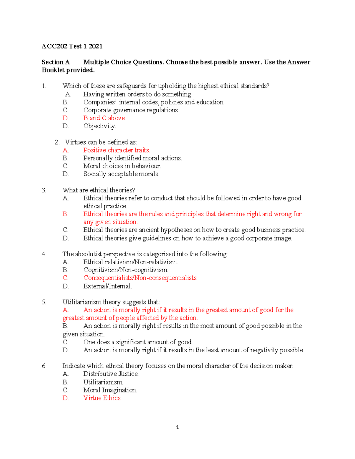 Acc 2021 test 1 - Test 1 Practice Questions - ACC202 Test 1 2021 ...