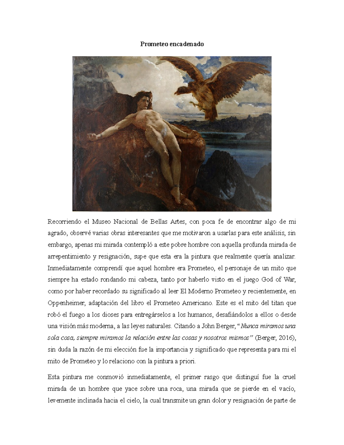 Prometeo encadenado - Analisis pintura - Prometeo encadenado ...