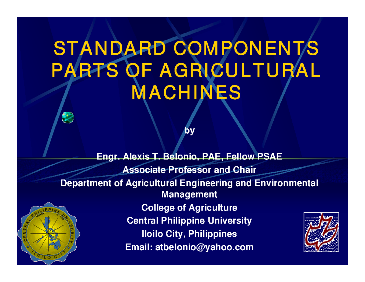 Chapter 03 - Standard Component - STANDARD COMPONENTS PARTS OF ...