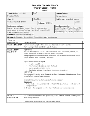 Lesson notes 1 - NAME OF TEACHER: DANIEL BAFFOE OWUSU SCHOOL: ANTOA ...