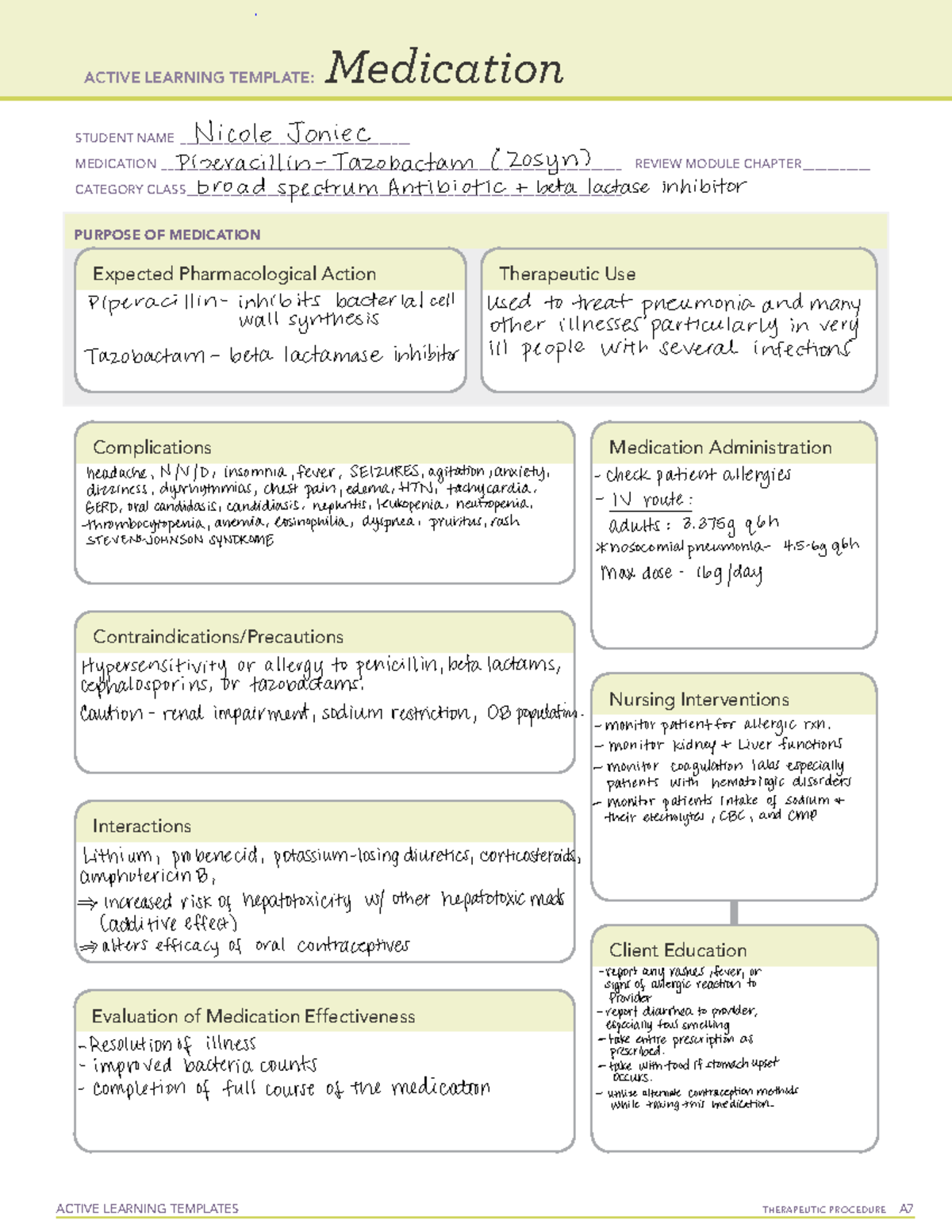 Meds - Multiple med templates - ACTIVE LEARNING TEMPLATES THERAPEUTIC ...