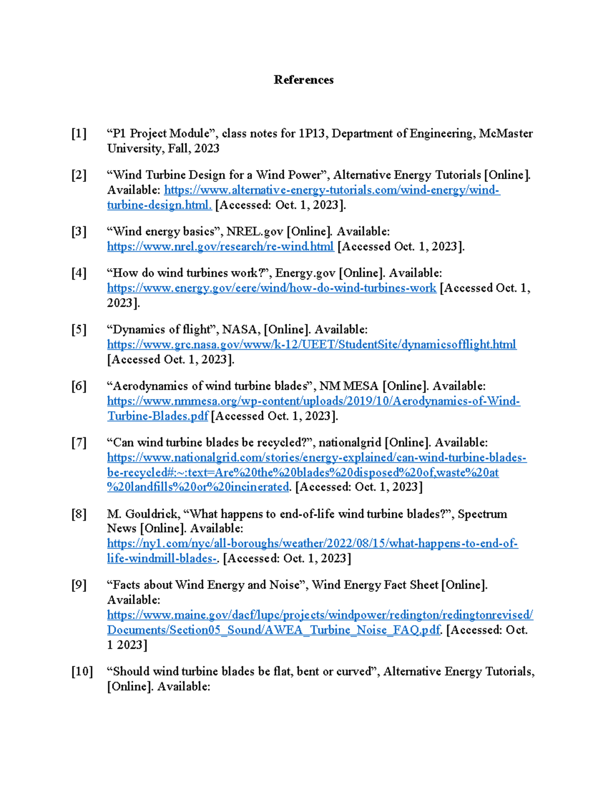 Appendix C - Source Materials Database - References [1] “P1 Project ...