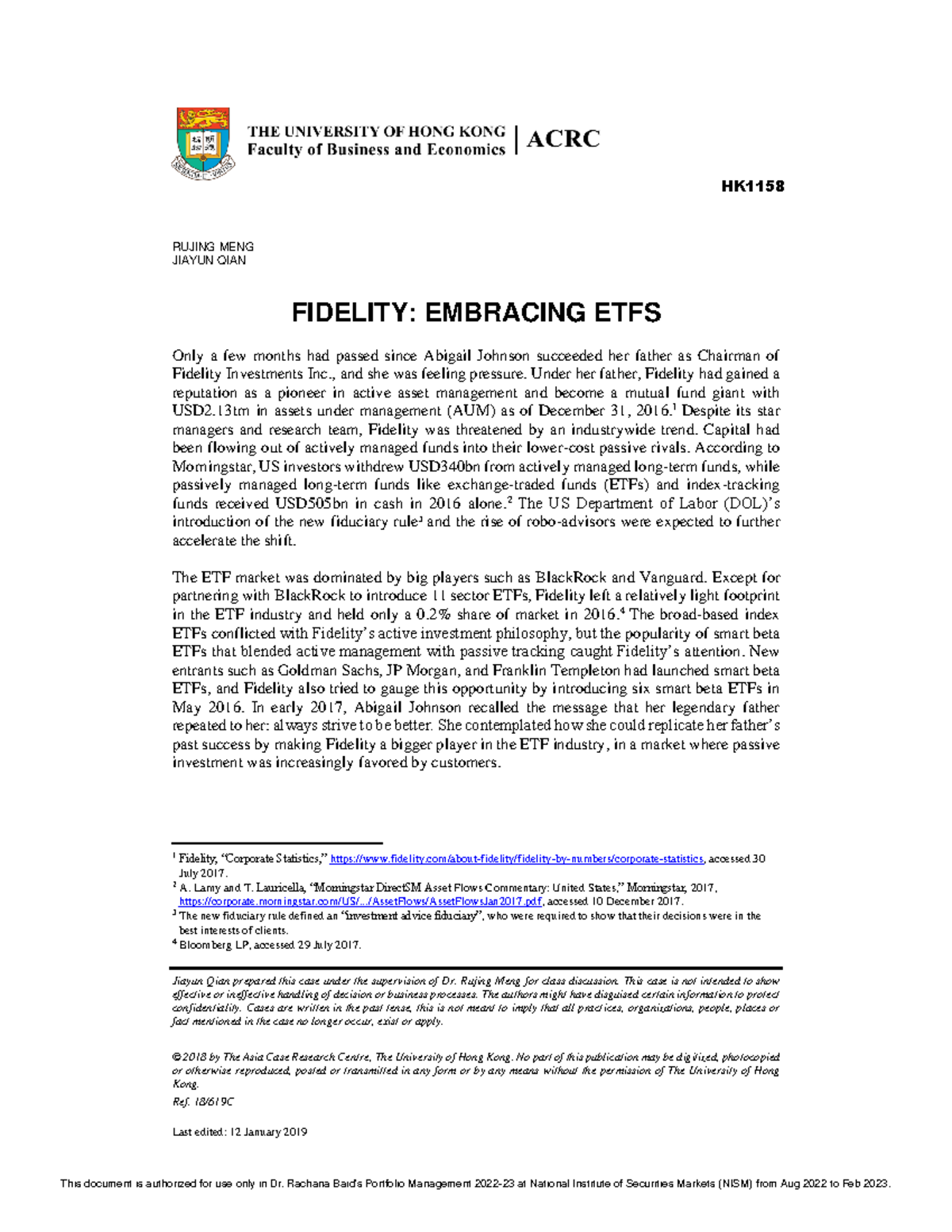 Fidelity - portfolio management services cheat sheet - Jiayun Qian ...