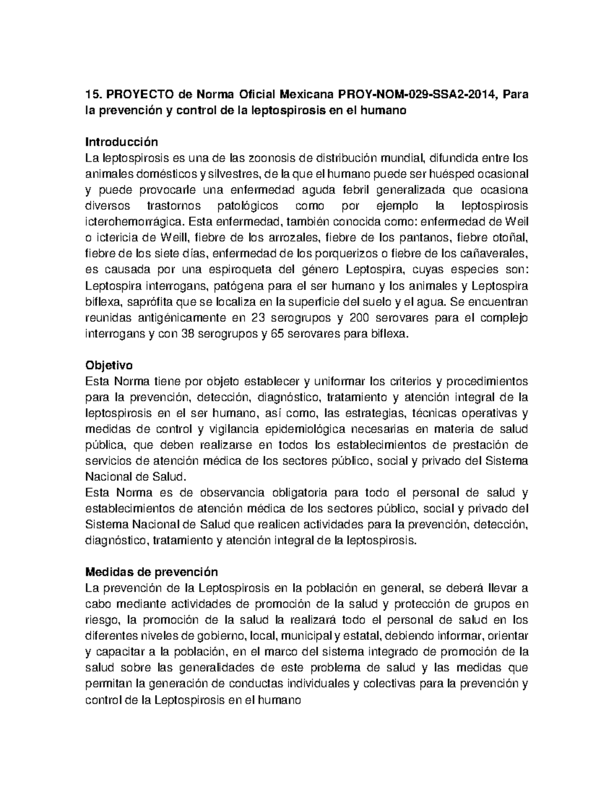 Normas 15-30 - noms - PROYECTO de Norma Oficial Mexicana PROY-NOM-029 ...