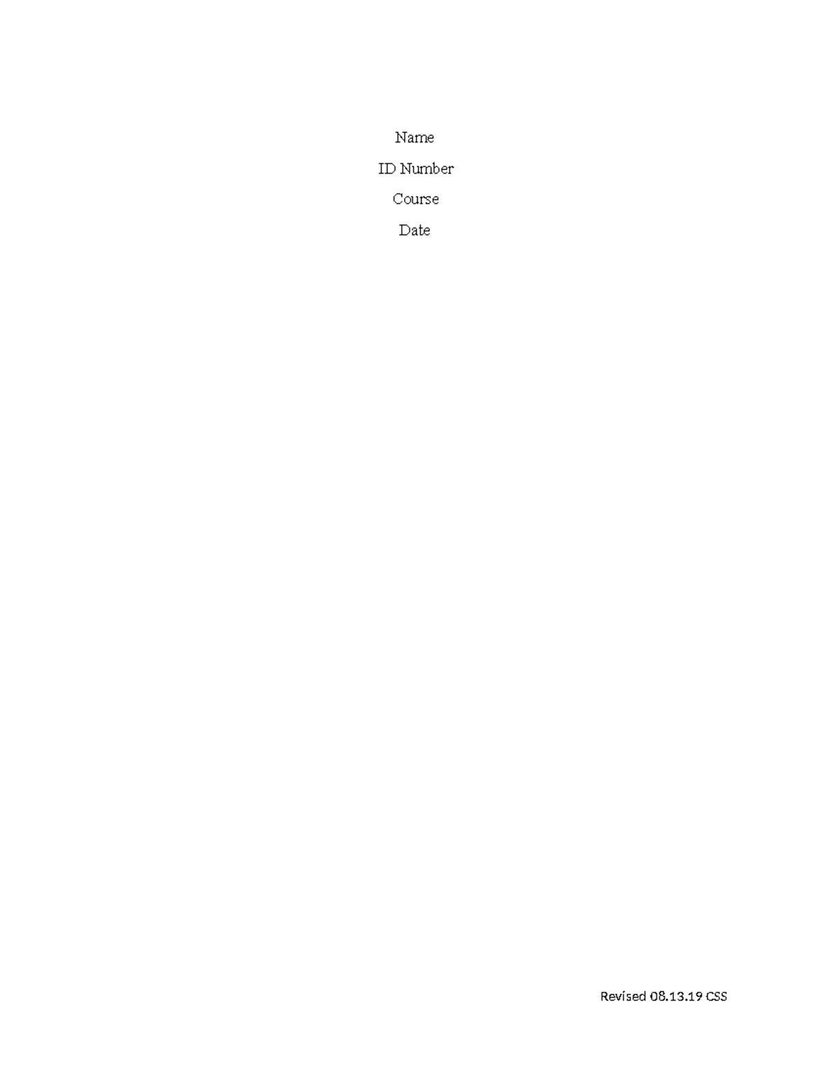 C426 Paper Guide - Word doc - Name ID Number Course Date This C426 ...