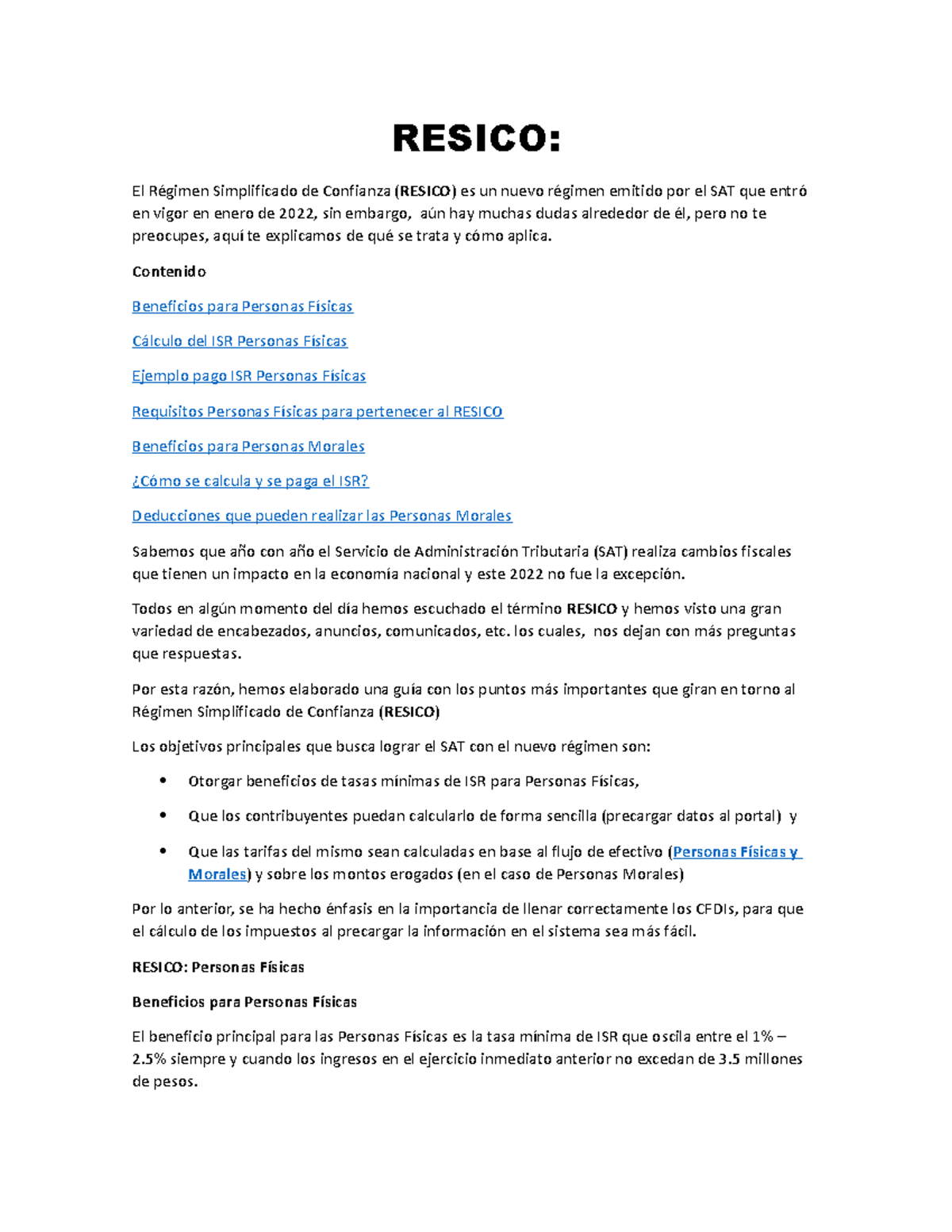 Resico - RESUMENES DE CLASES - RESICO: El Régimen Simplificado de ...