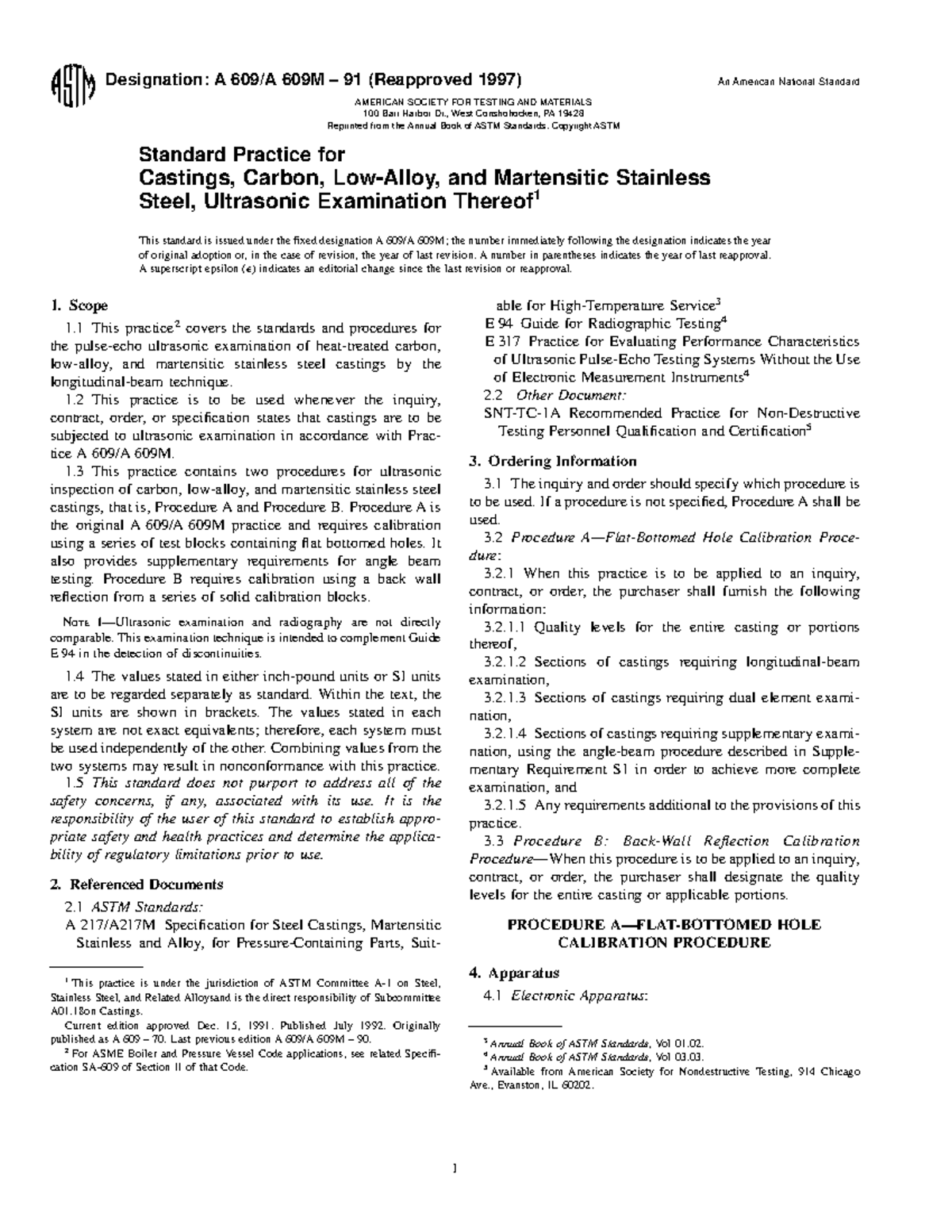 A-609 - NORMATIVIDADES ASNT - Designation: A 609/A 609M – 91 ...