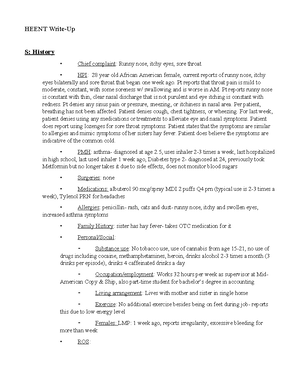NR603 week 2 Case study - NR603 week 2 Case study Chief Complaint ...