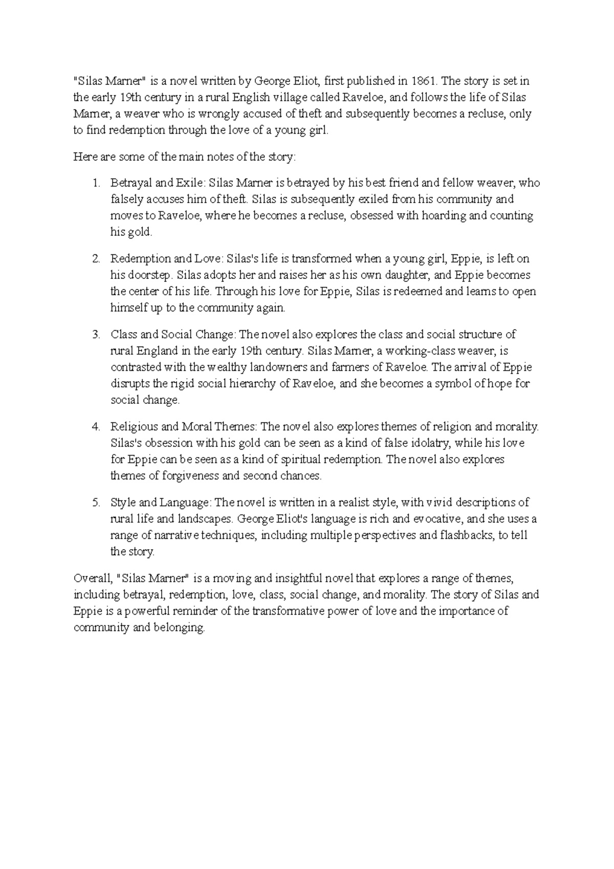 Silas Marner - "Silas Marner" is a novel written by George Eliot, first ...