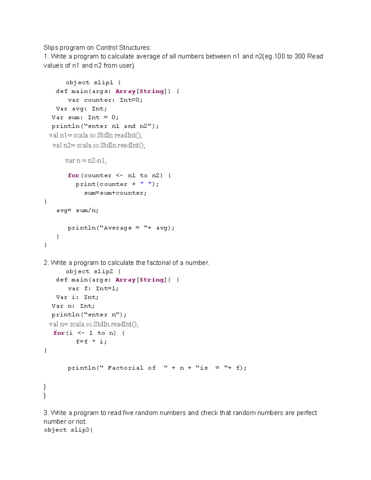 Ppl slips program - PPL notes - Slips program on Control Structures ...