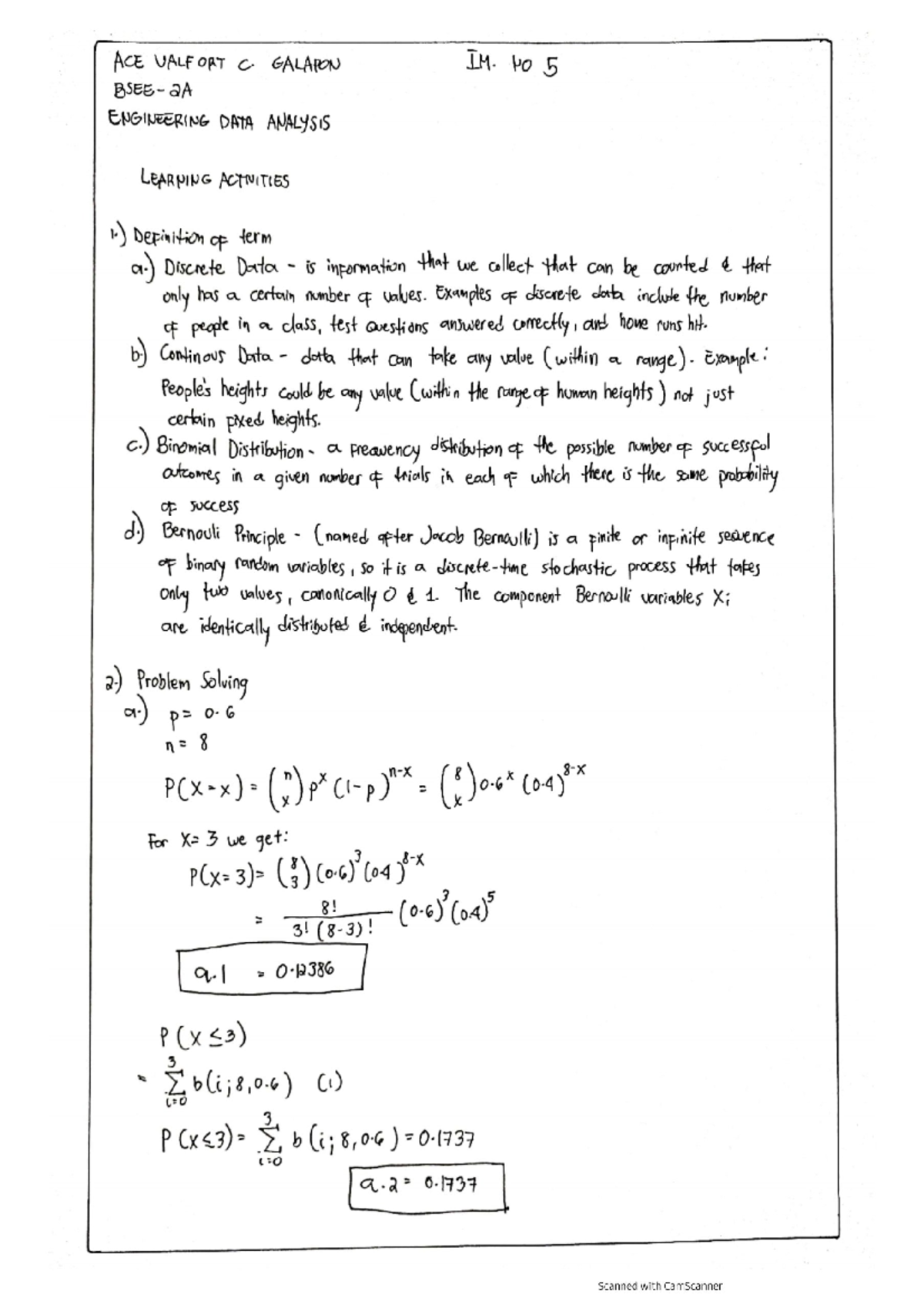 EDA 4 - Activities and Assignment in Engineering Data Analysis BSEE 2 ...