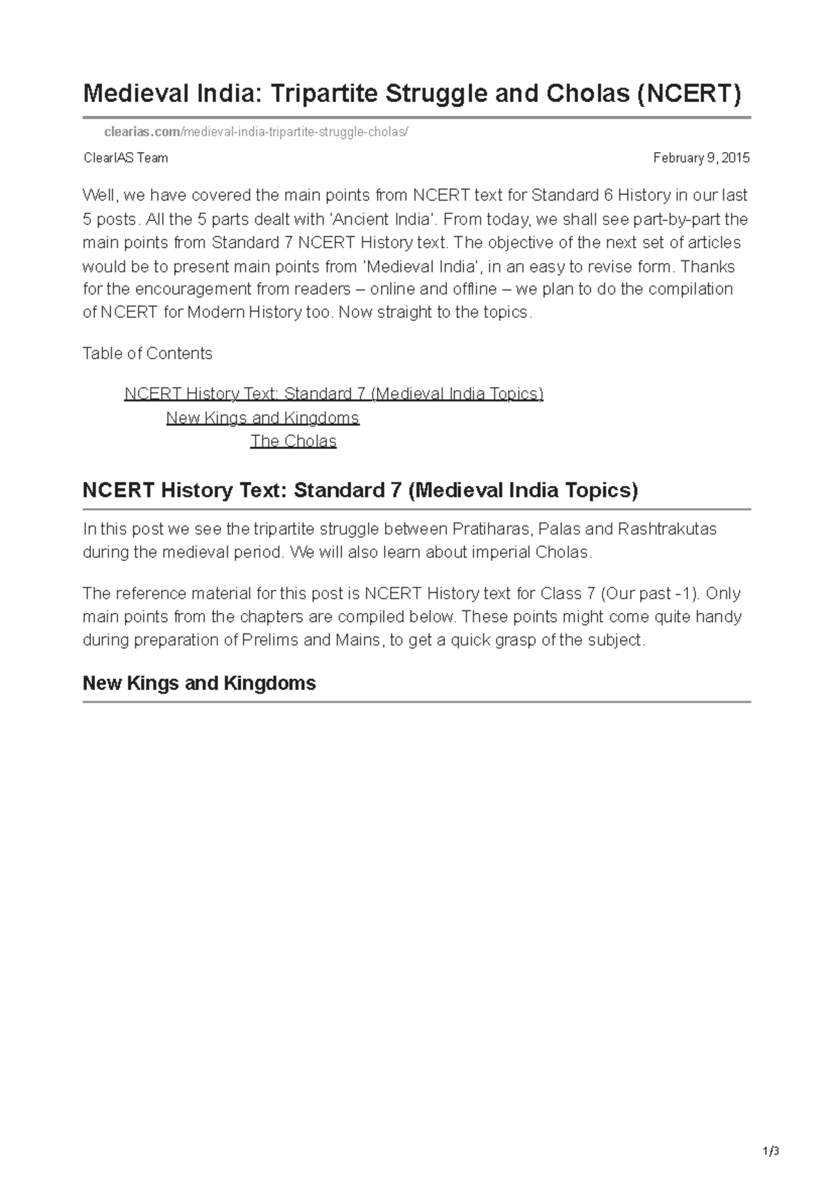Clearias.com-Medieval India Tripartite Struggle and Cholas Ncert - 1 ...