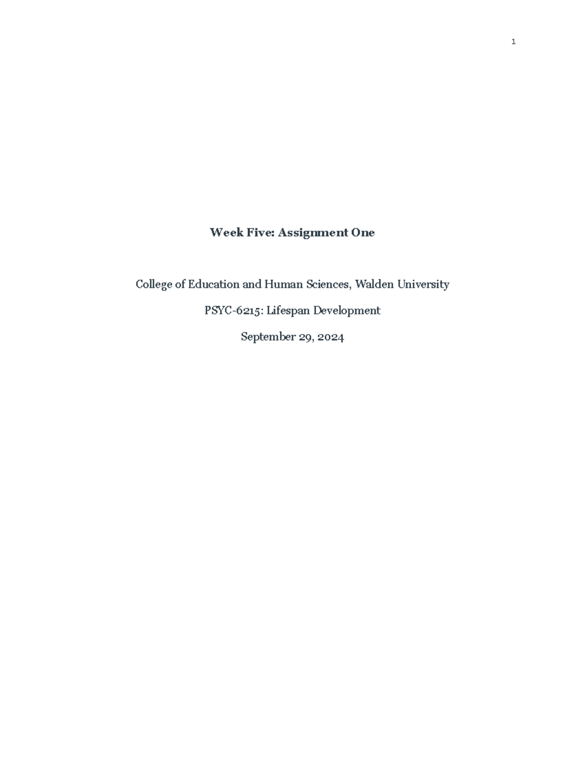 WK5Assgn PSYC6215 - Write a 2- to 3-page paper and include the ...