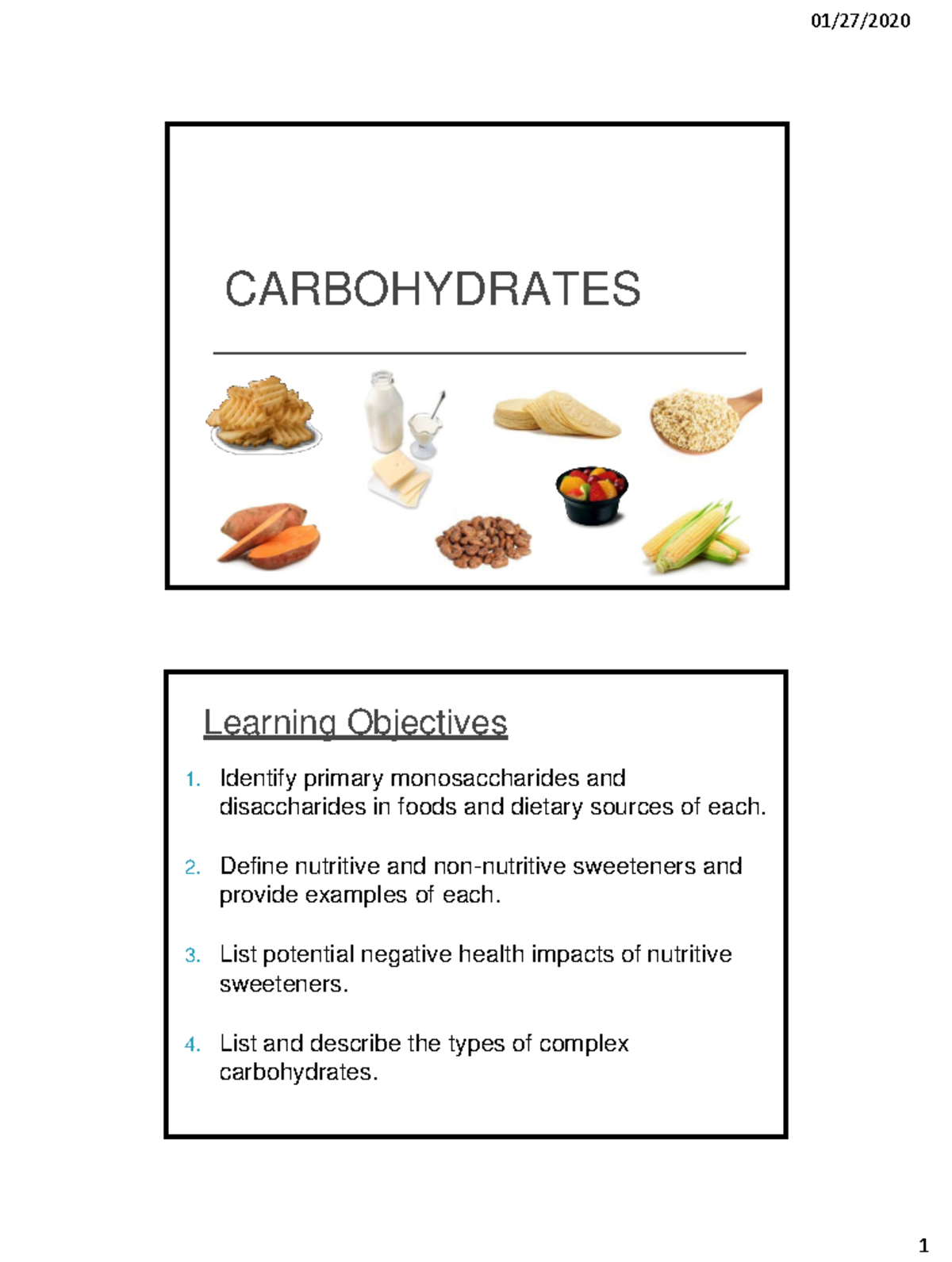 Module 4 - Carbohydrates Learning Session Notes completed Spring 20 (1 ...