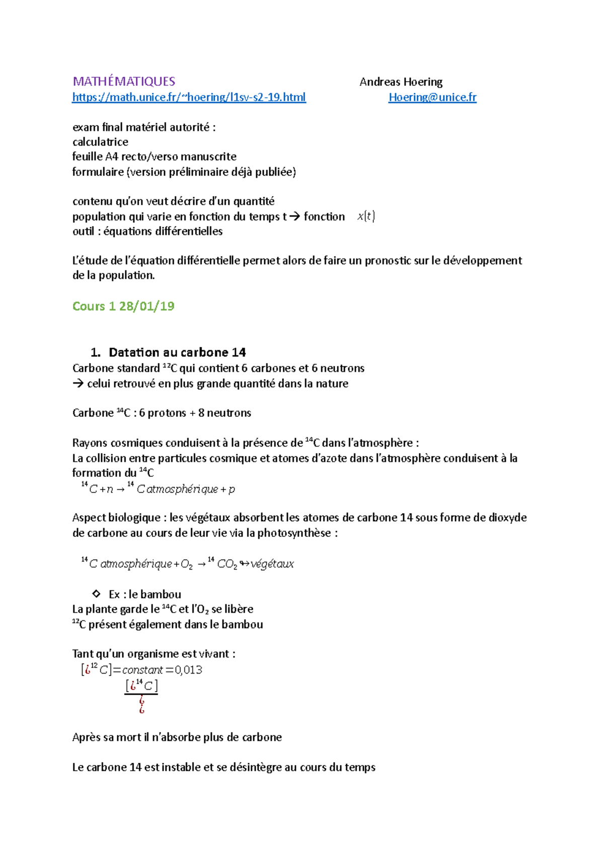 Cours Mathématiques Andreas Hoering - MATHÉMATIQUES Andreas Hoering ...