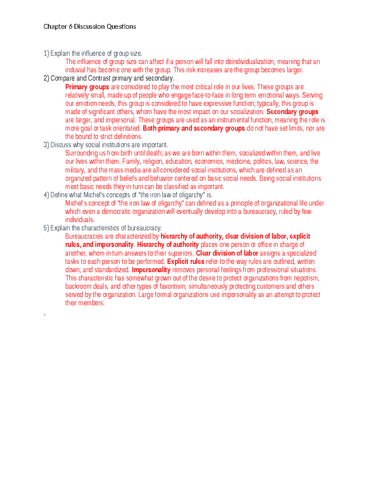 Chapter 6 Discussion Questions 2 - Chapter 6 Discussion Questions ...