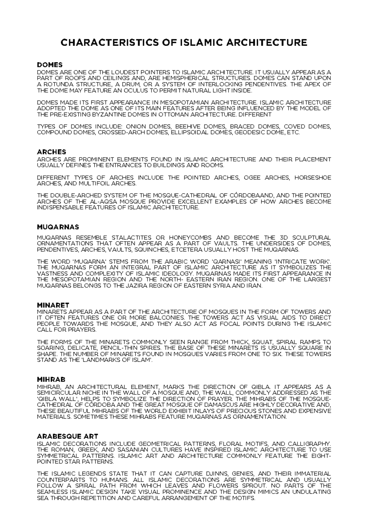 Islamicarchitecturearchitectsandworks - CHARACTERISTICS OF ISLAMIC ...