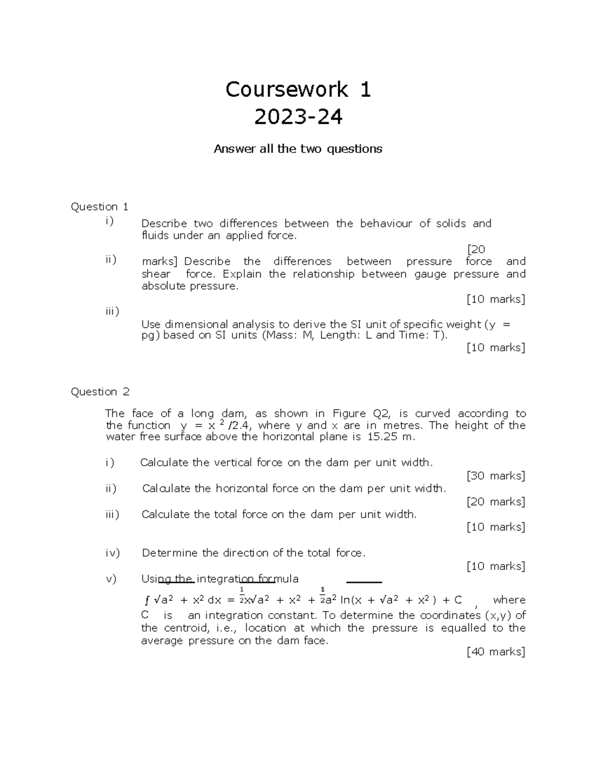 Coursework 1 - nnnnnnnnnnnnnnnnnnnnnnnnnnnnnnnnnnnno - Coursework 1 2023- Answer all the two ...