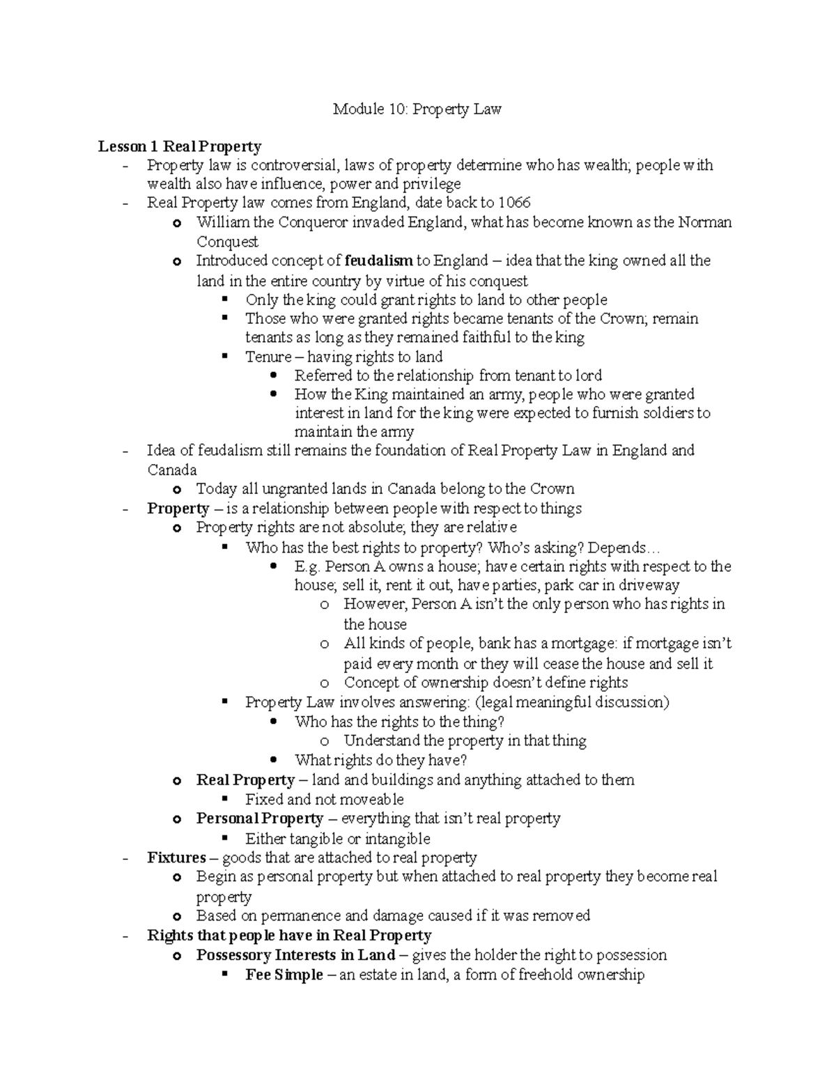 Property Law - Phillip King - Module 10: Property Law Lesson 1 Real ...