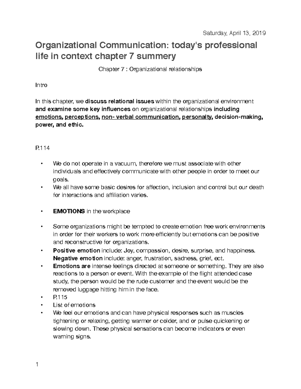 Chapter 7 Summery PDF - Summary Organizational Communication - Saturday ...