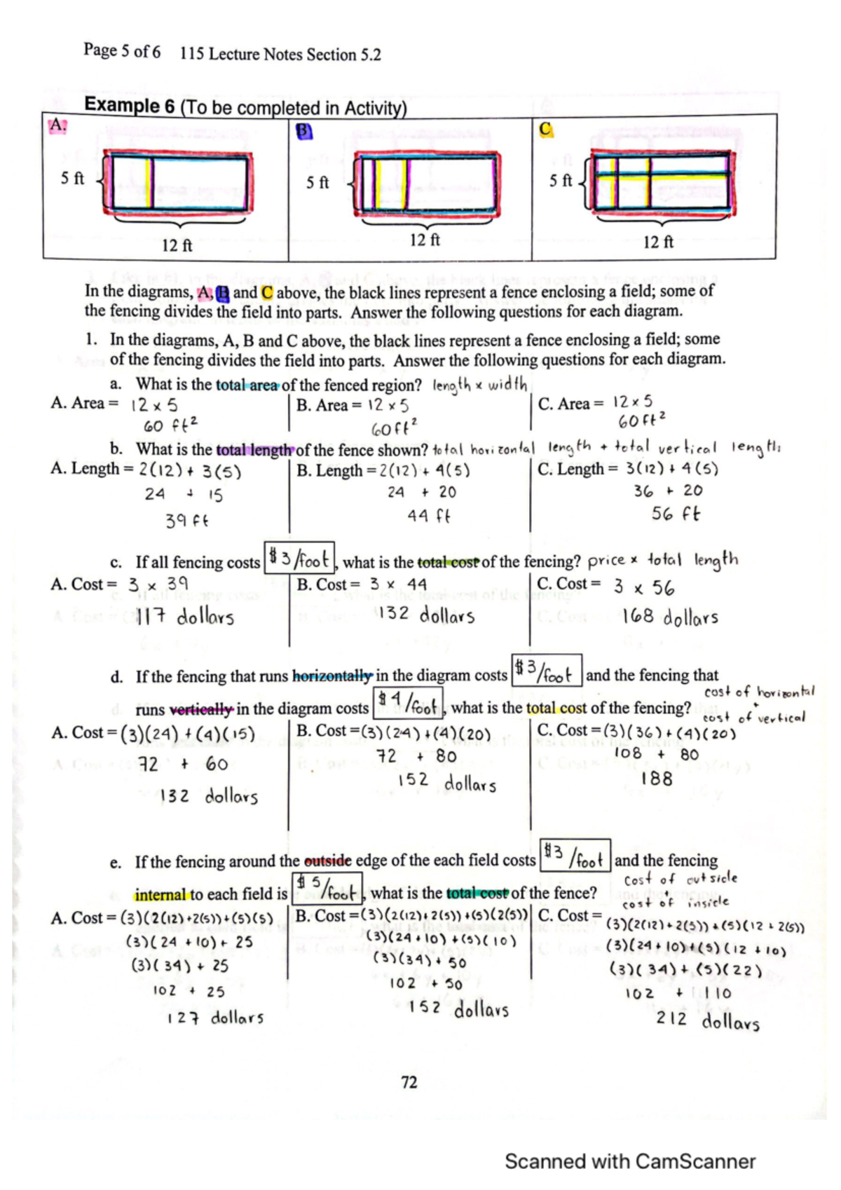 MATH 115 Activity Area and Length - MATH 115Z - CSULB - Studocu