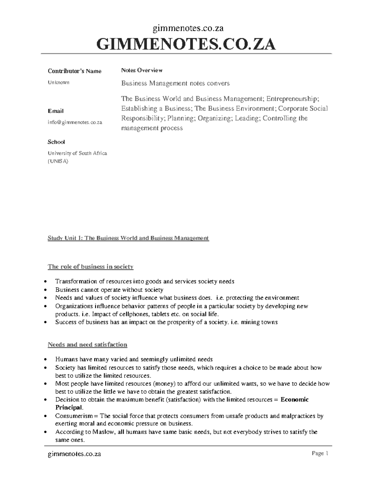 MNB1501-study-notes to cover comprehensive knowledge - GIMMENOTES.CO ...