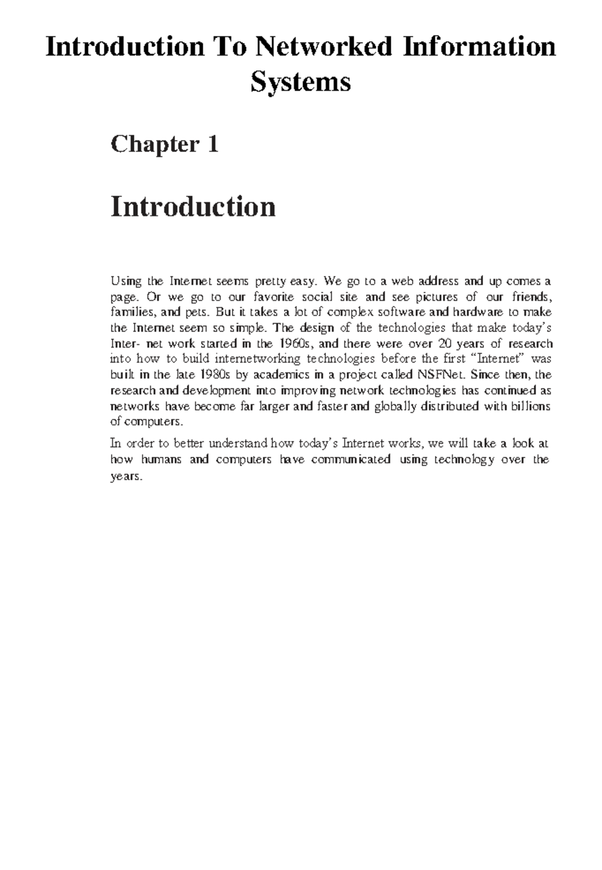 Introduction To Networked Information Systems-1 - Introduction To Networked Information Systems ...