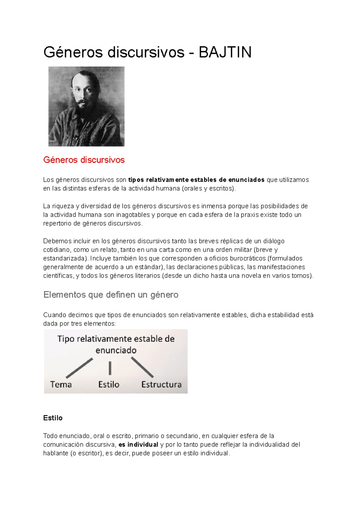 Géneros discursivos - Bajtin - Géneros discursivos - BAJTIN Géneros ...