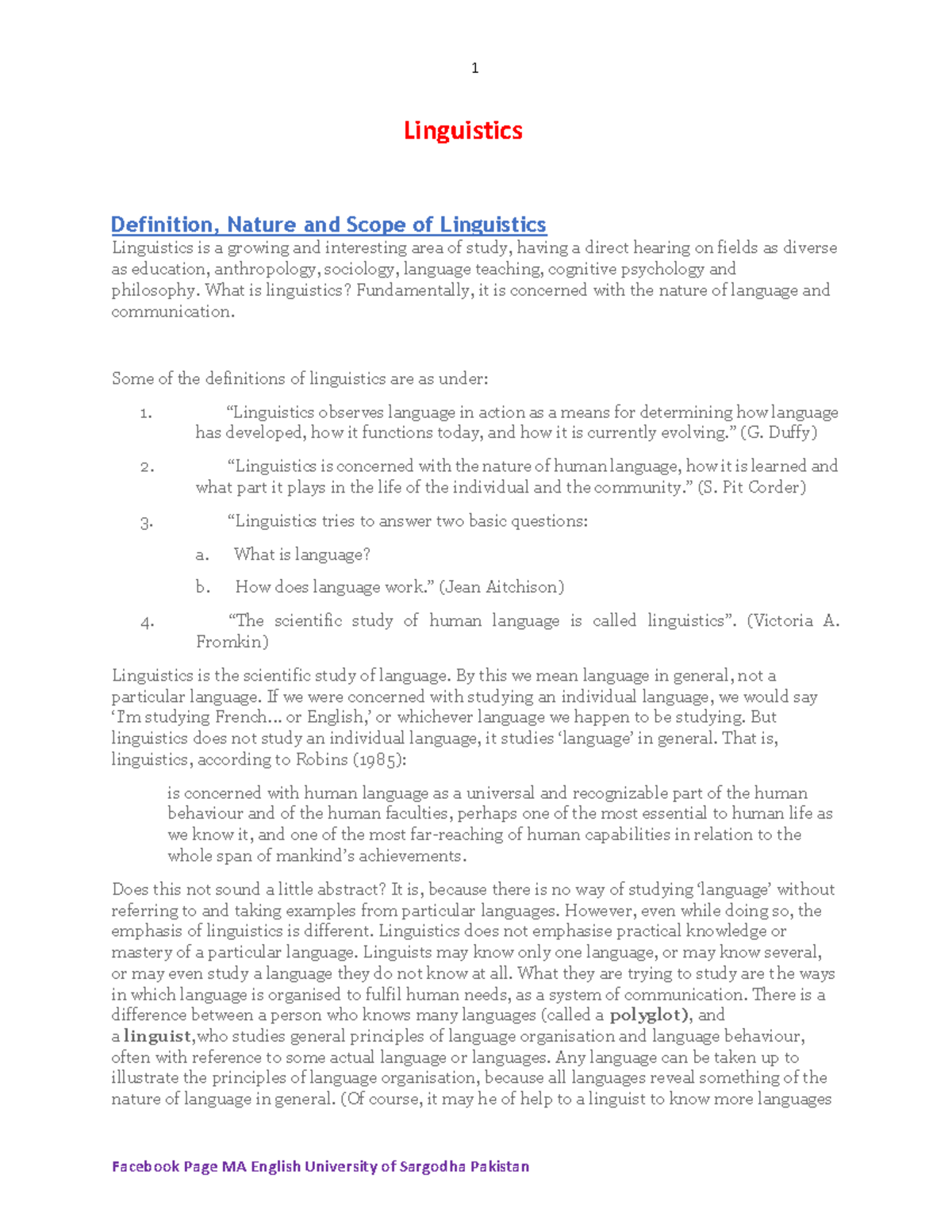 Linguistics - Linguistics Definition, Nature and Scope of Linguistics ...