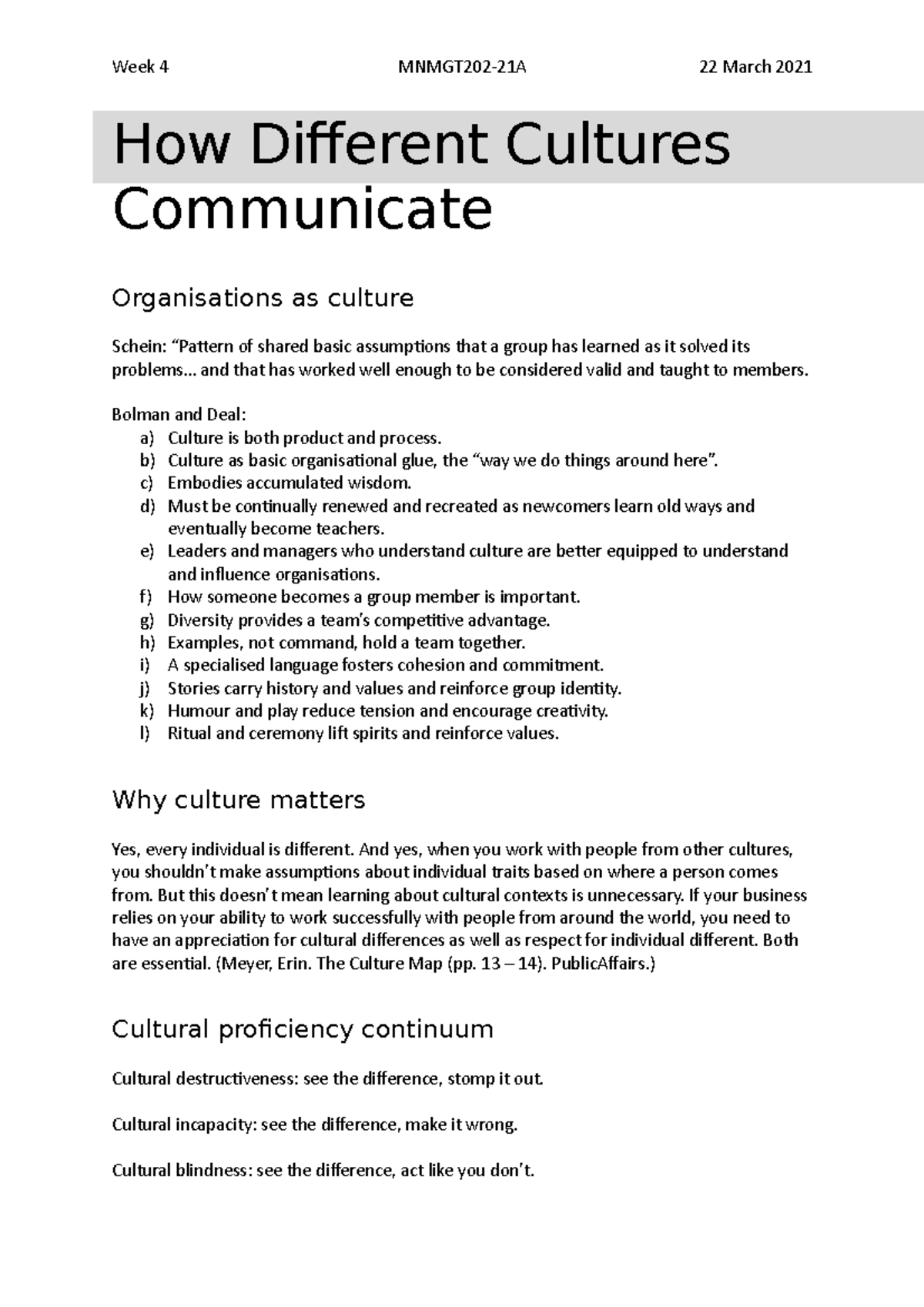 04 Understand How Different Cultures Communicate - Week 4 MNMGT202-21A ...