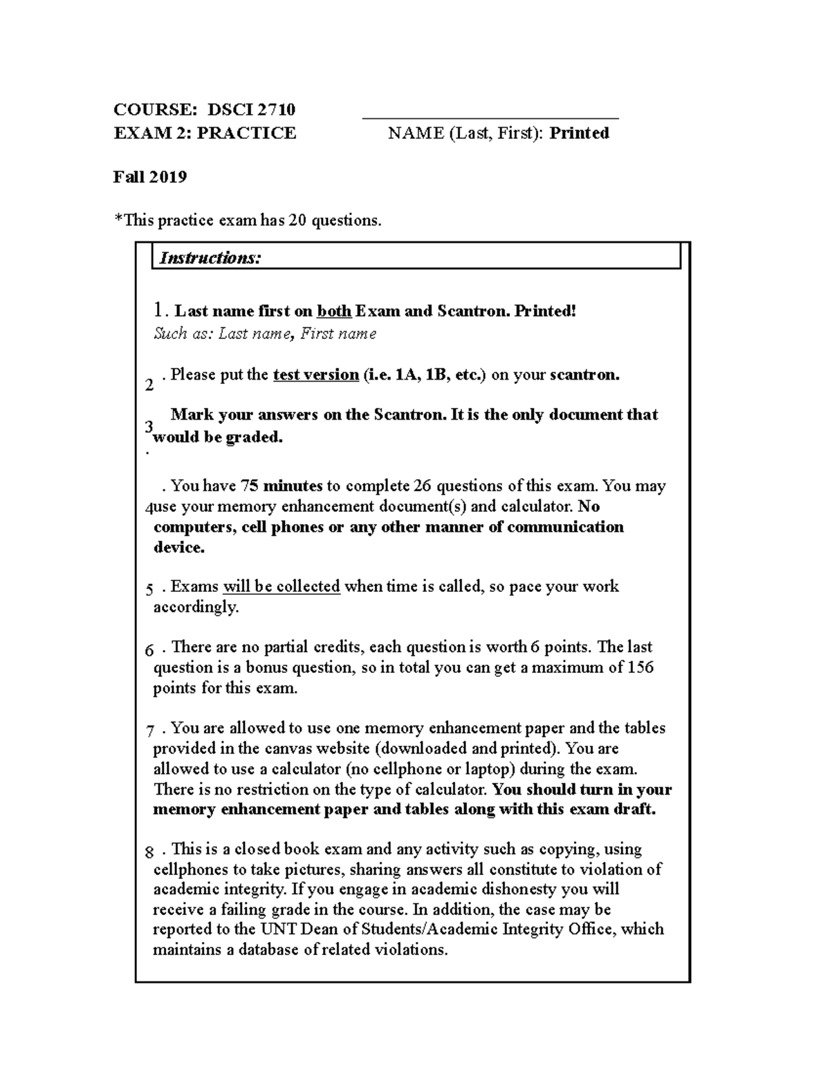 On Class Review Practice Exam 2 - SOLUTION - LEARN TO SUCESS - NOW YOU ...