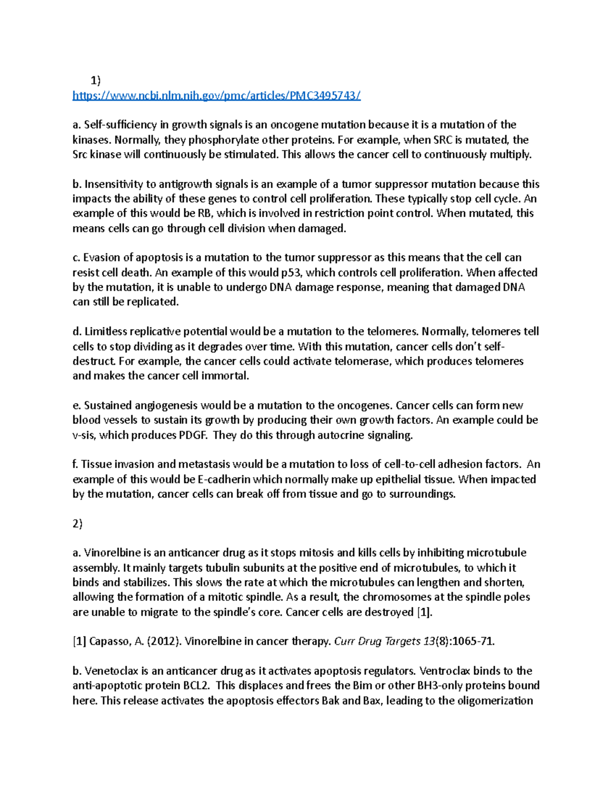 Cell biology homework 9 - 1) ncbi.nlm.nih/pmc/articles/PMC3495743/ a ...