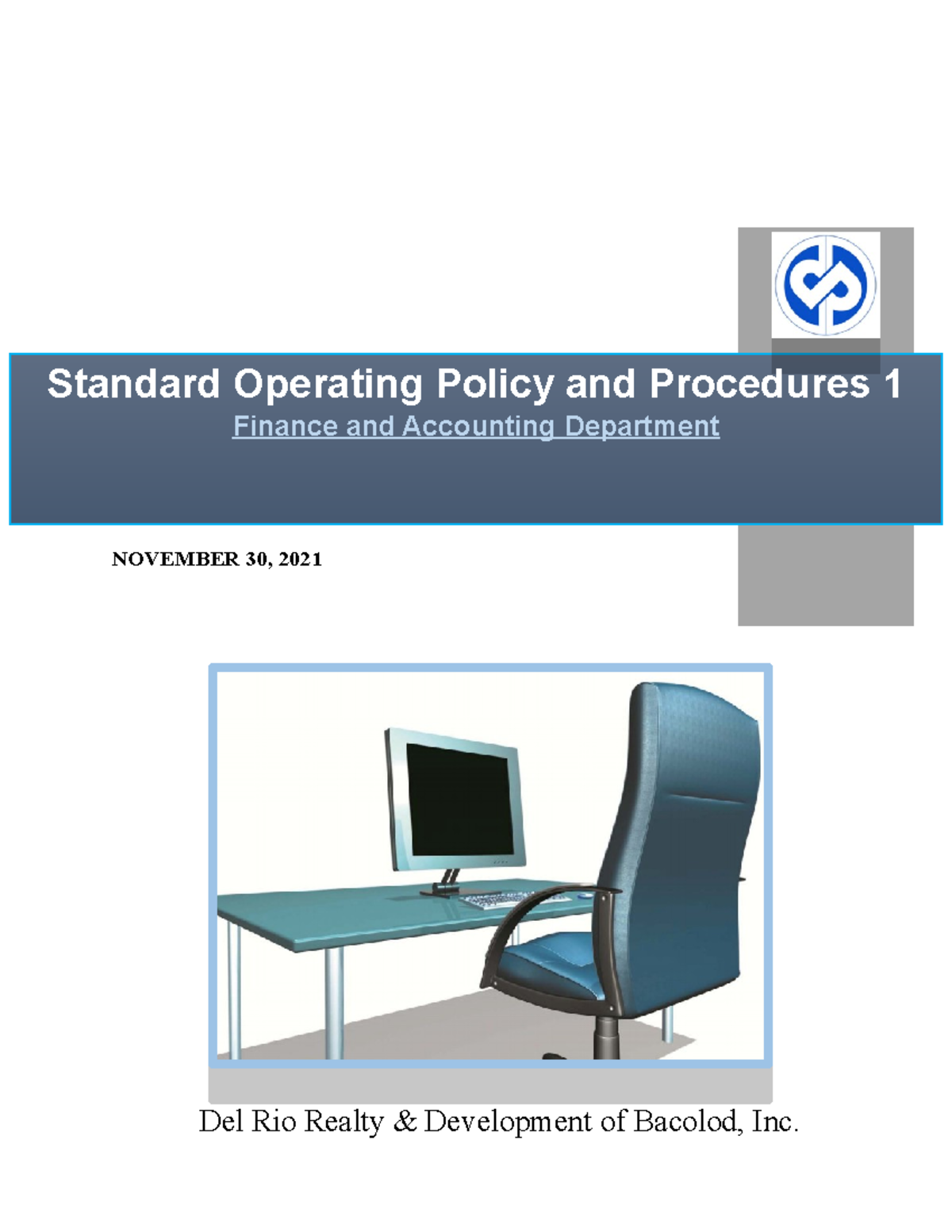 SOP- Finance and Accounting Department - NOVEMBER 30, 2021 Standard ...