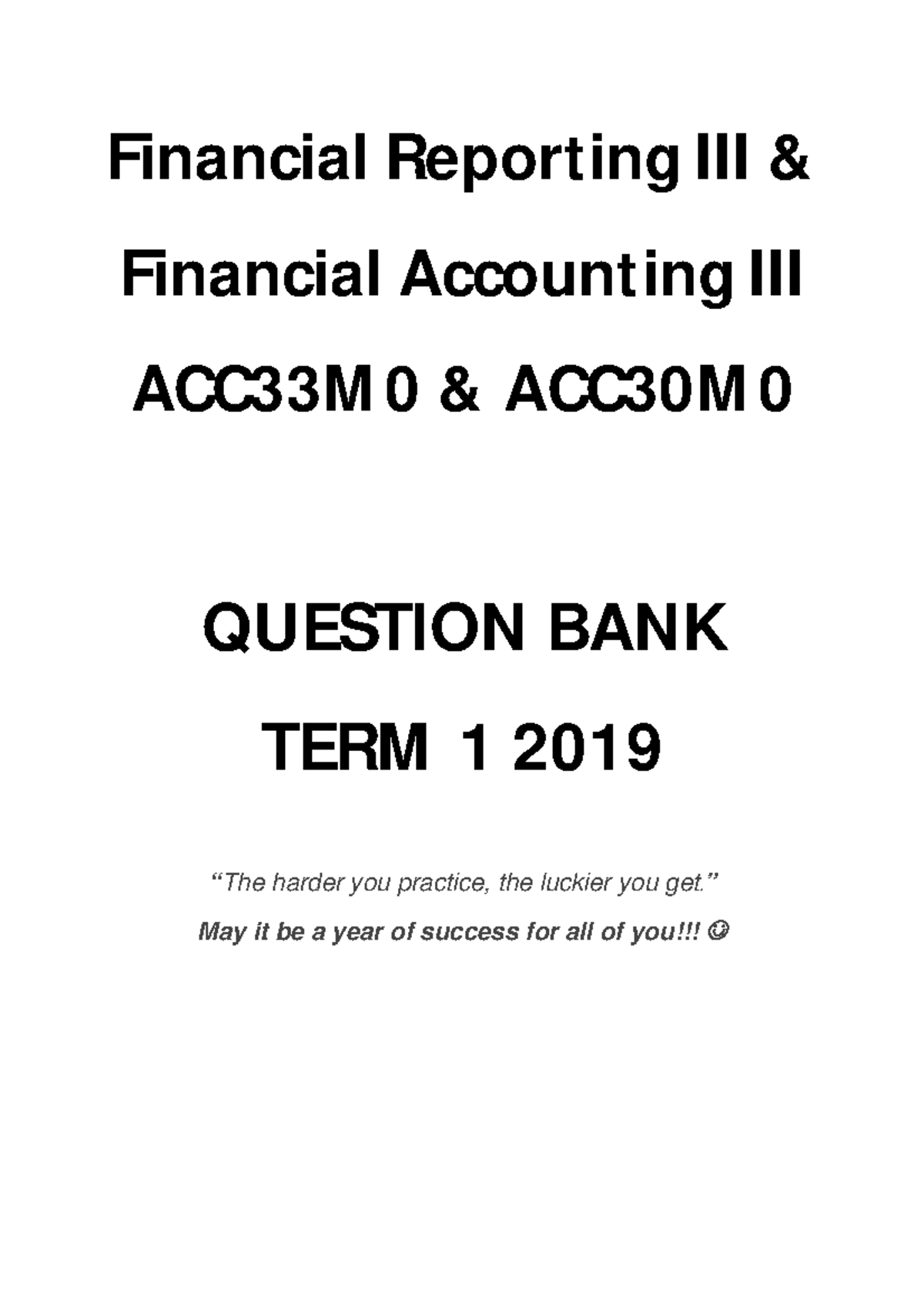Term 1 Tutorials - Financial Reporting III & Financial Accounting III ...