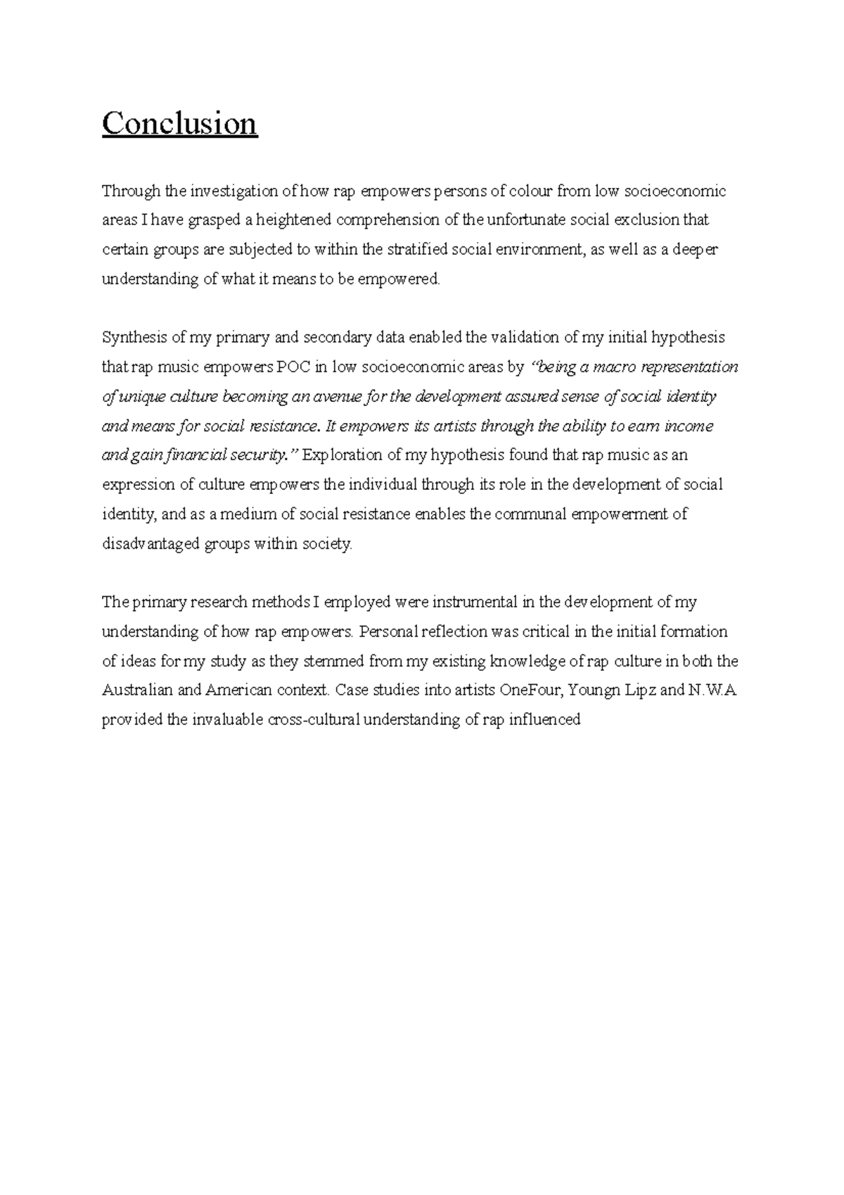 Conclusion - ESSAY CONC - LAWS1061 - UNSW Sydney - Studocu