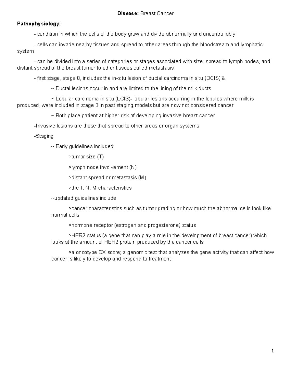 Disease Patho Breast Cancer - Disease: Breast Cancer Pathophysiology ...