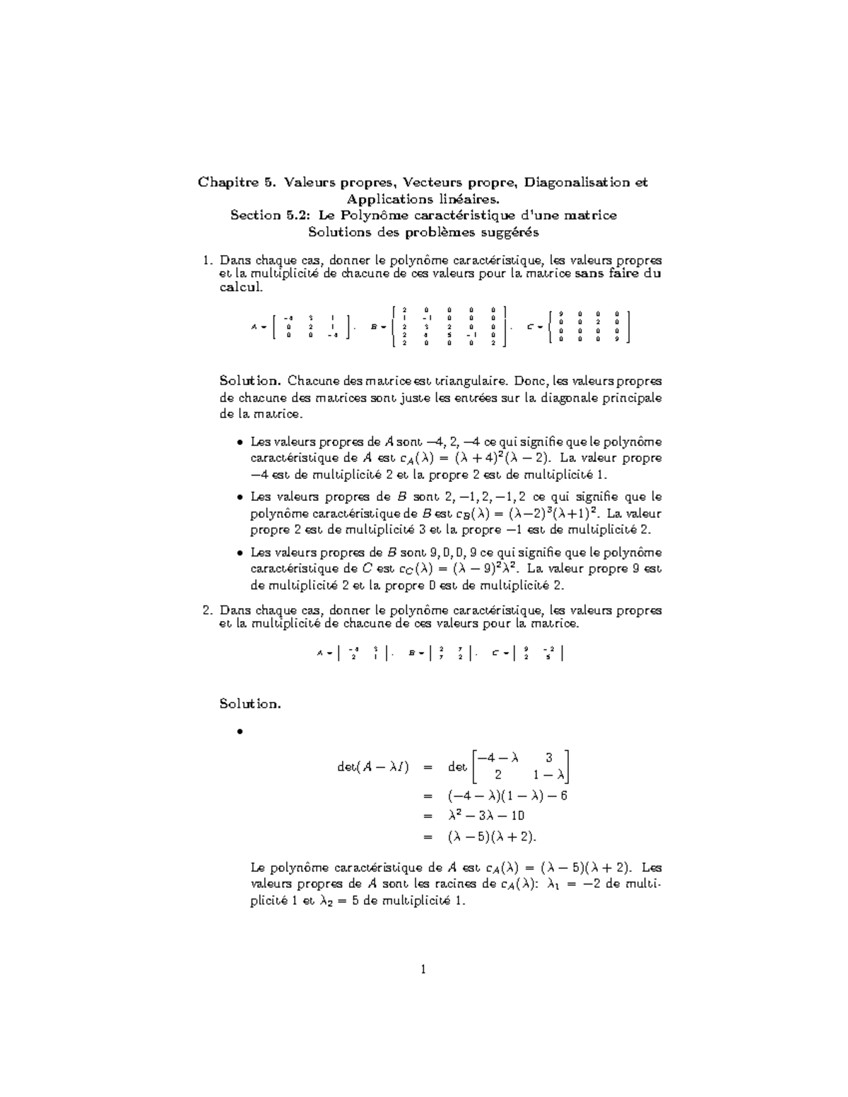 Solsugg 5 - Chapitre 5. Valeurs propres, Vecteurs propre ...