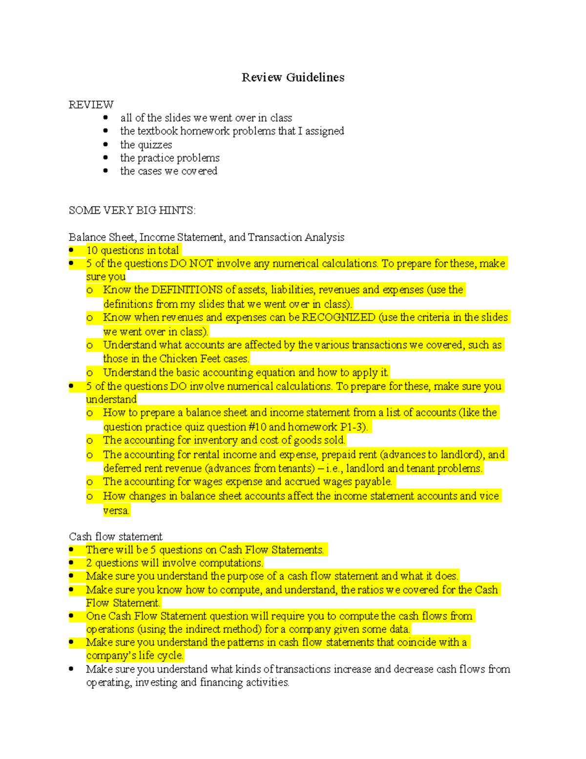 Review guidelines - good - Review Guidelines REVIEW all of the slides ...
