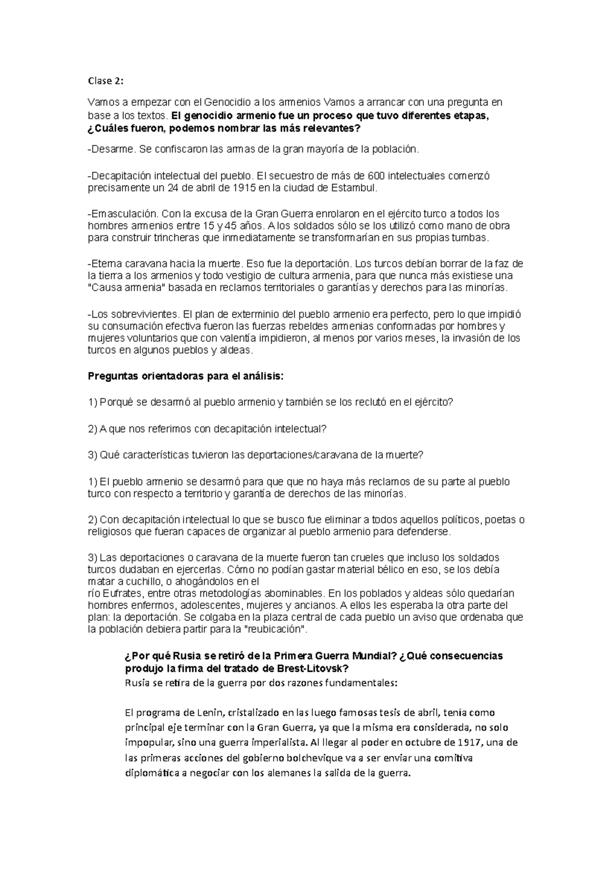 Procesos 1 - dadasd - Clase 2: Vamos a empezar con el Genocidio a los ...